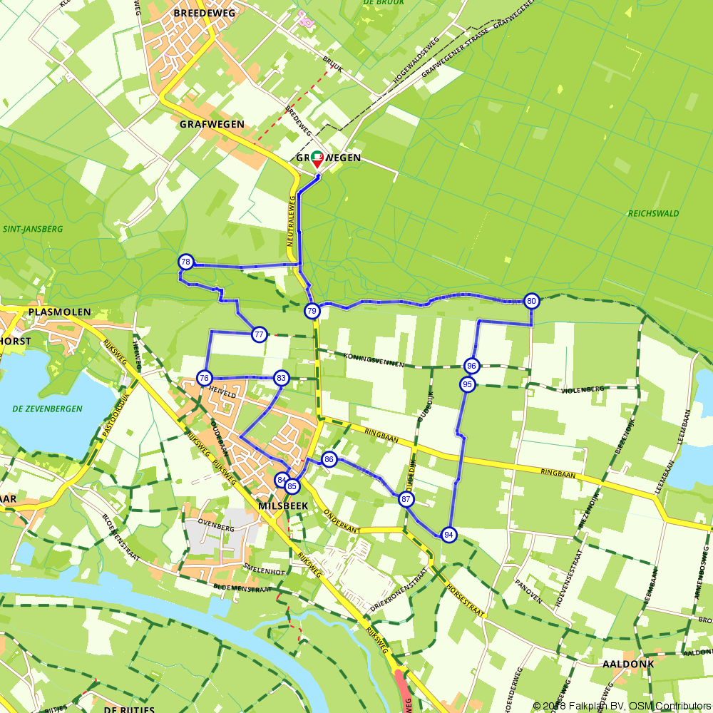 The Sint-Jansberg and the Klever Reichswald - Kranenburg - Hiking route ...