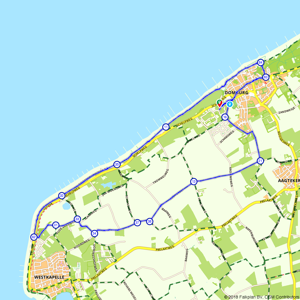 Tour of Domburg - - Hiking route | Route.nl