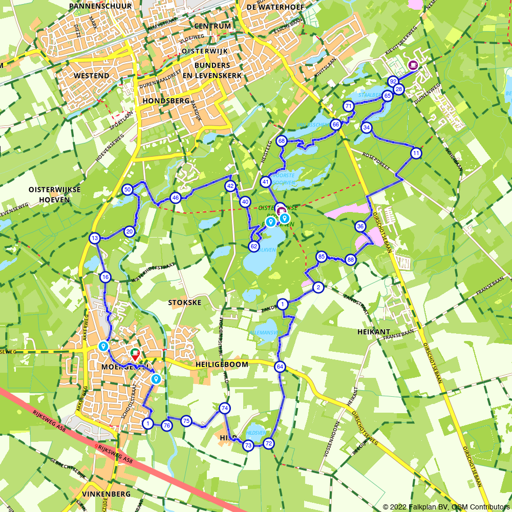 Tour of Moergestel, Oisterwijk - Oisterwijk - Hiking route | Route.nl