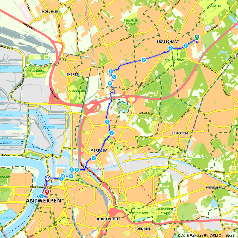 From Brasschaat to Antwerp - Brasschaat - Cycling route | Route.nl