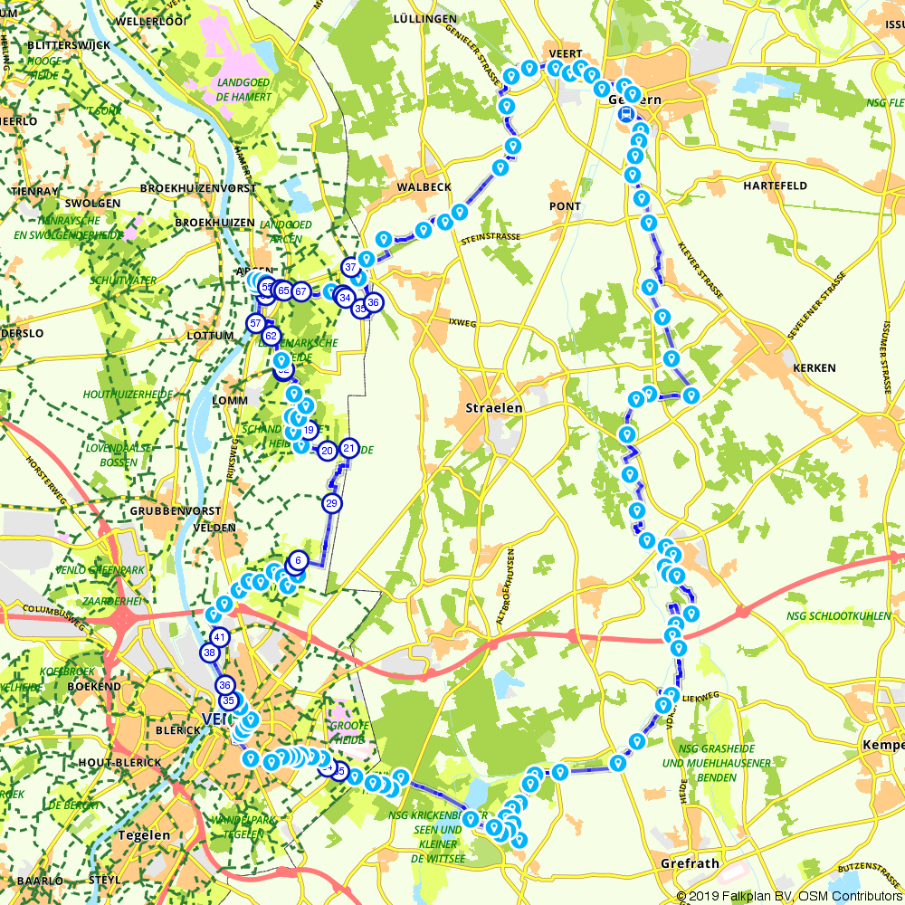 Maas-Niederrheinpad; Venlo - Arcen - Geldern - Wachtendonk - Venlo ...