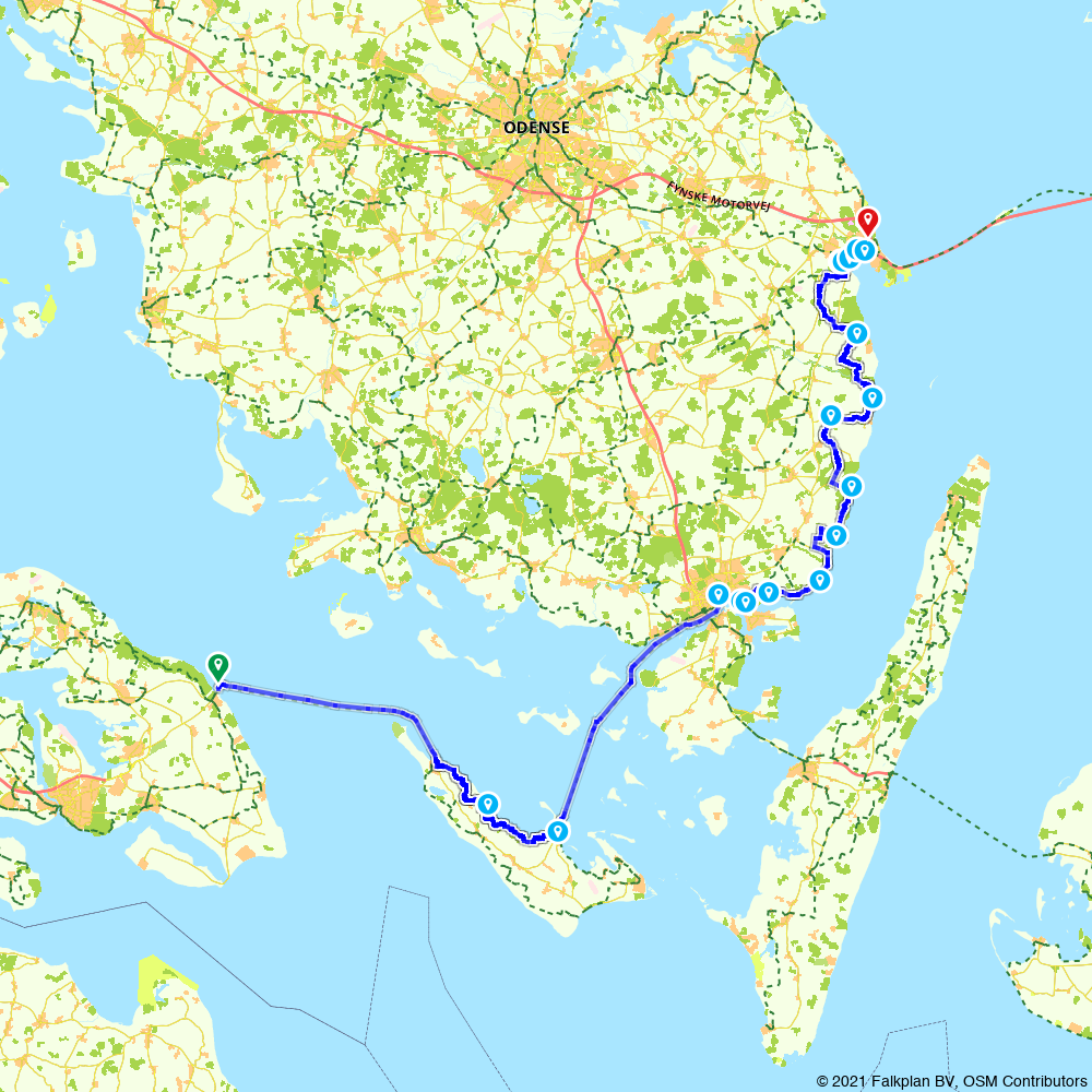 1026124 Denmark: Danish Baltic Sea Route - N8: Funen (Fynshav - Nyborg)