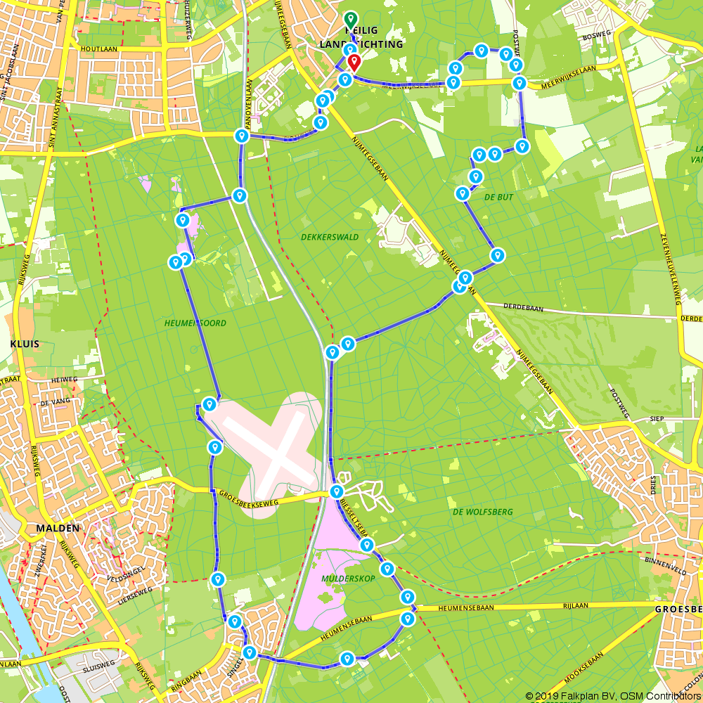 1029173 Walking route Berg en Dal 16.5 km