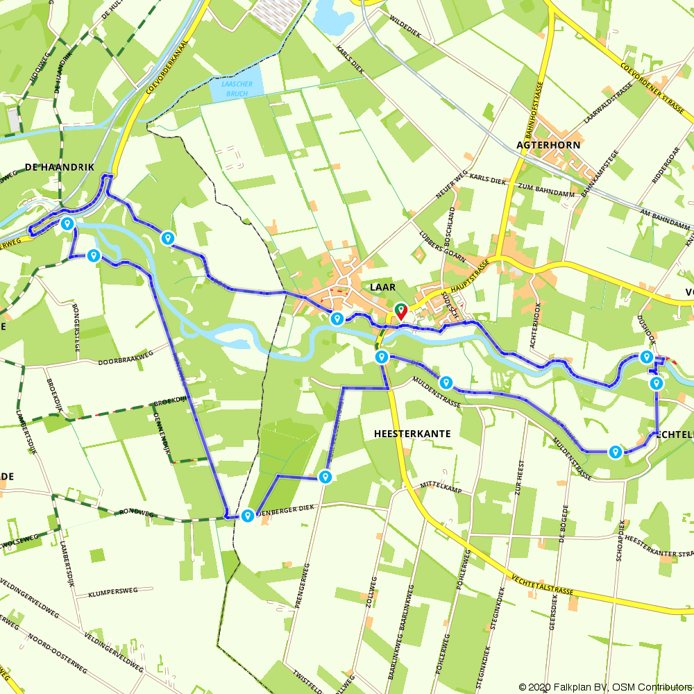Route through Laar - Laar - Hiking route | Route.nl