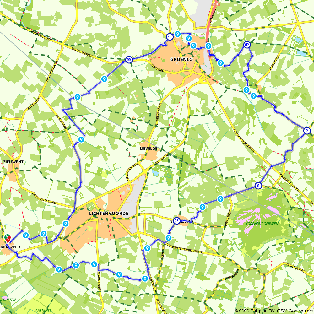 Harreveld-Groenlo-Zwolle-Harreveld omgedraaid - Oost Gelre - Fietsroute ...