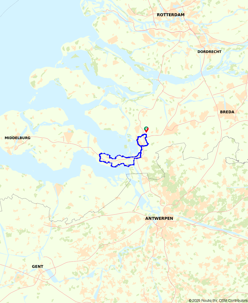 1080317 Lange fietsroute langs Bergen op Zoom en Zuid-Beveland