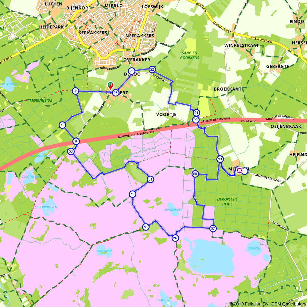HW 7 ochtend 15,1 km - Geldrop-Mierlo - Wandelroute | Route.nl