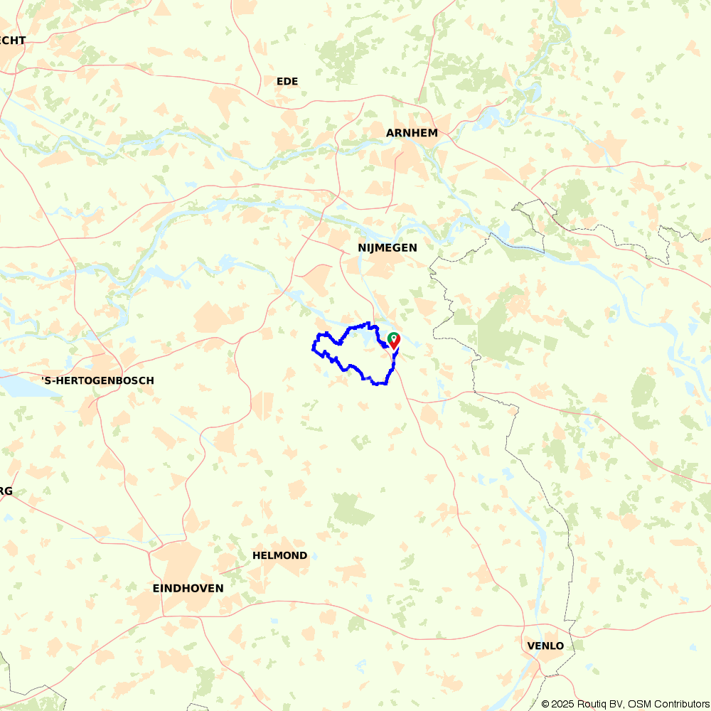 Tour of Kraaijenbergse Lakes, Mill and Cuijk - Cuijk - Cycling route ...