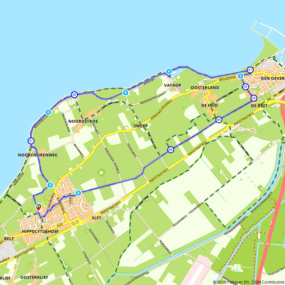 Walking route Wieringen - Hippolytushoef - Hiking route | Route.nl