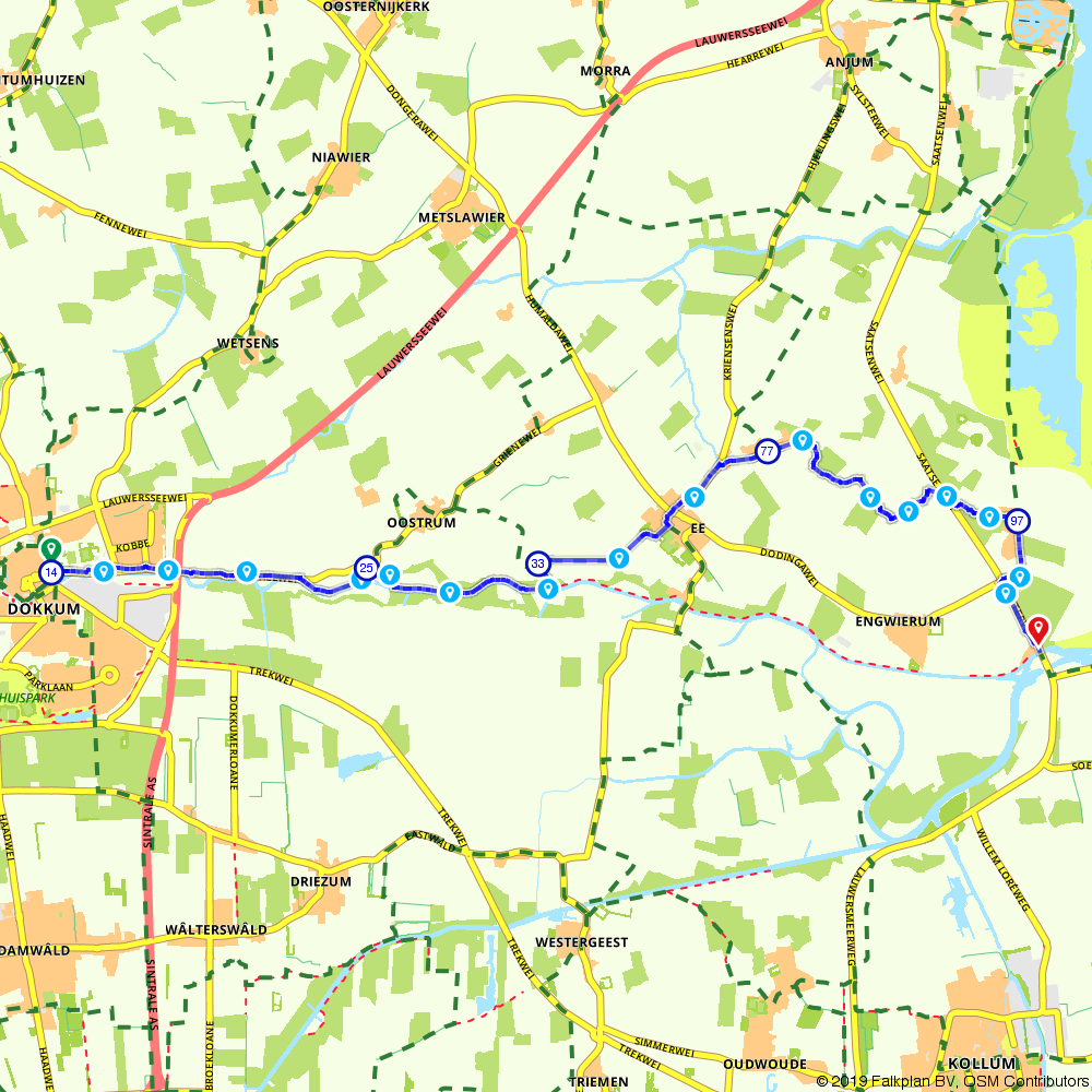 Dokkum - Dokkumer Nieuwe Zijlen - Noardeast-Fryslân - Hiking route ...