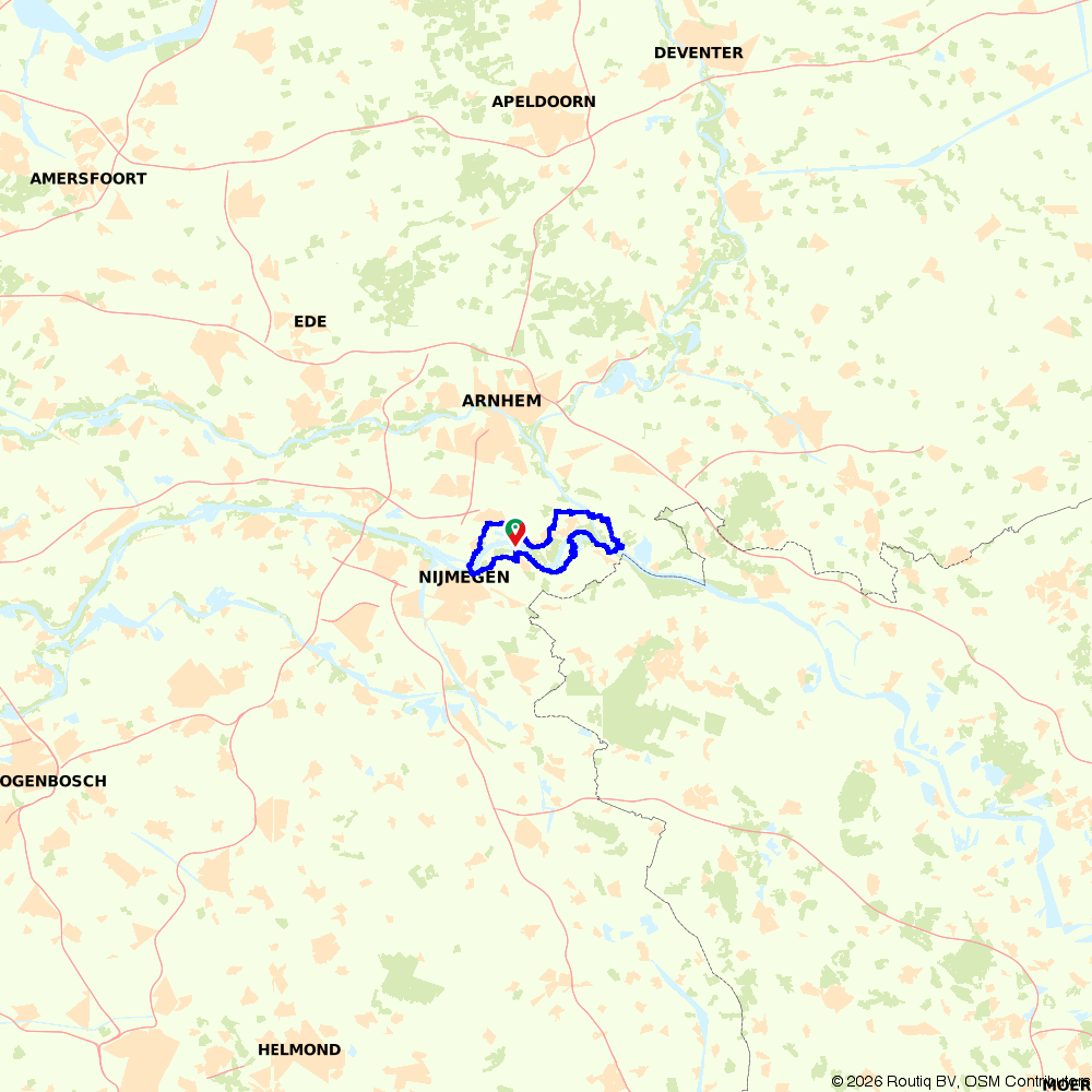 The Blue Gold along the Waal - Berg en Dal - Cycling route | Route.nl