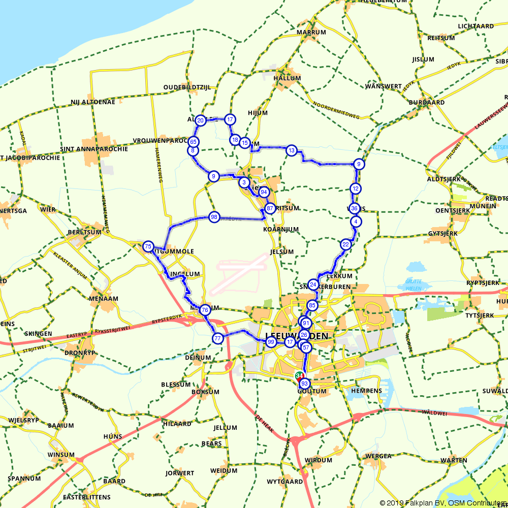 Frisian Bridges - Leeuwarden - Cycling route | Route.nl