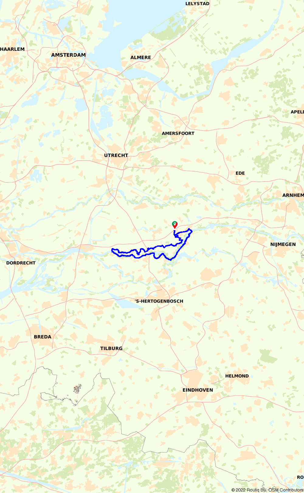 Betuwe dike landscapes - Tiel - Cycling route | Route.nl