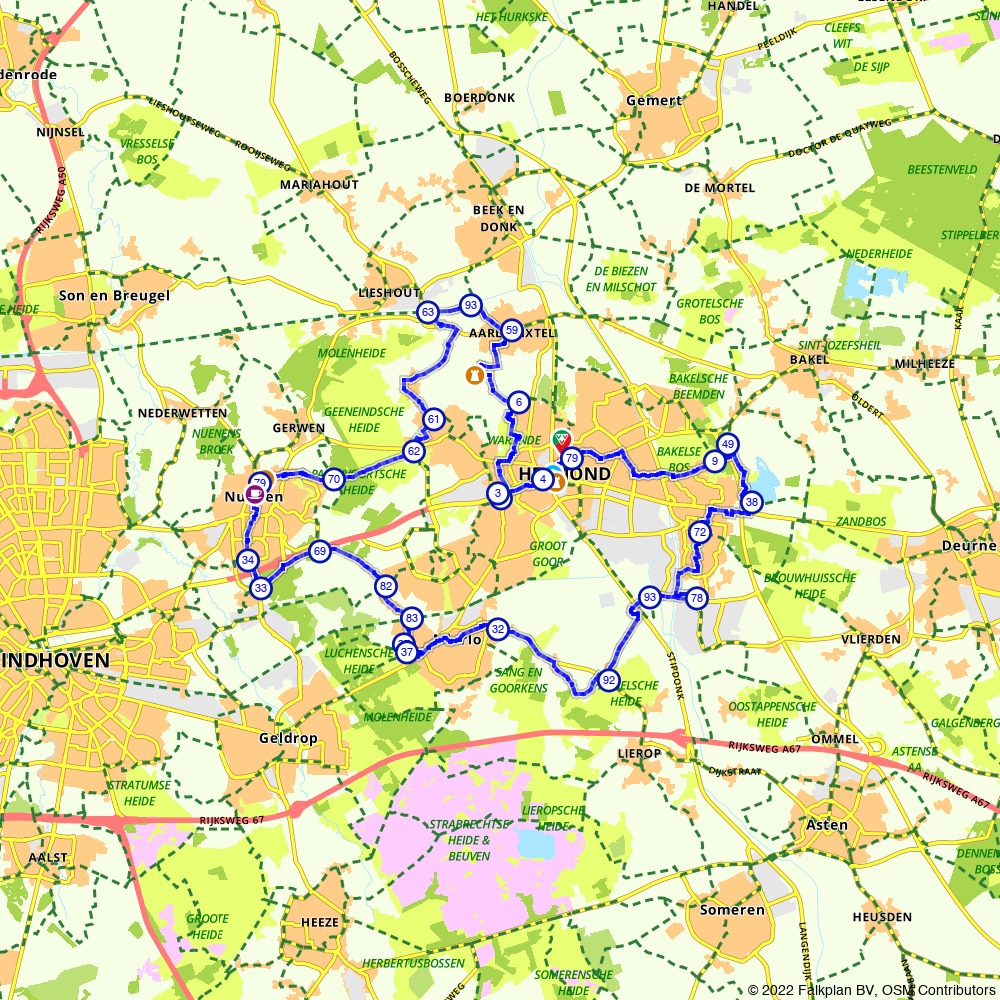 Tour Nuenen, Mierlo and Helmond - Helmond - Cycling route | Route.nl