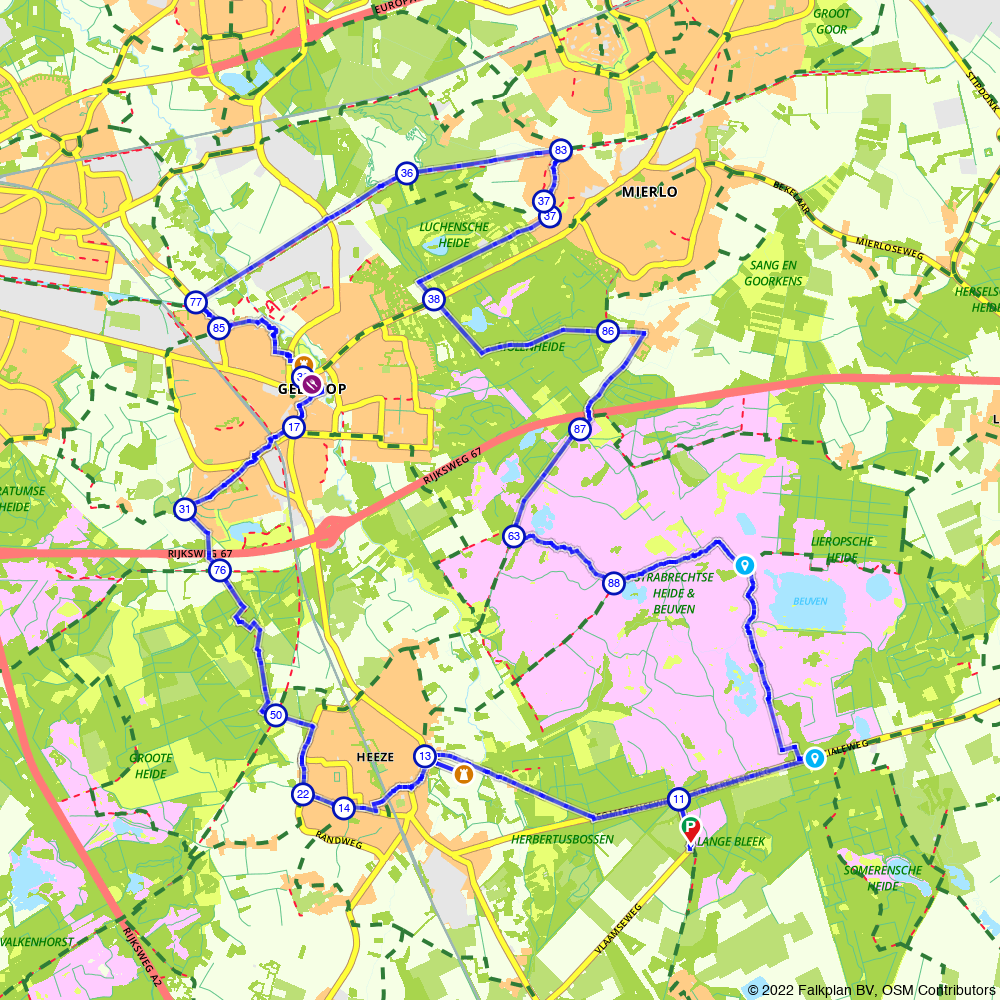 Heath route along Mierlo, Geldrop and Heeze - Heeze-Leende - Cycling ...