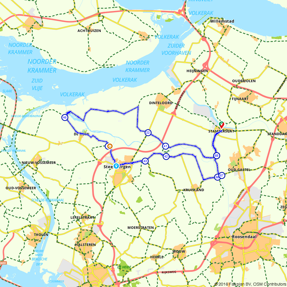 Oude Tonge Benedensas Steenbergen - Halderberge - Cycling route | Route.nl