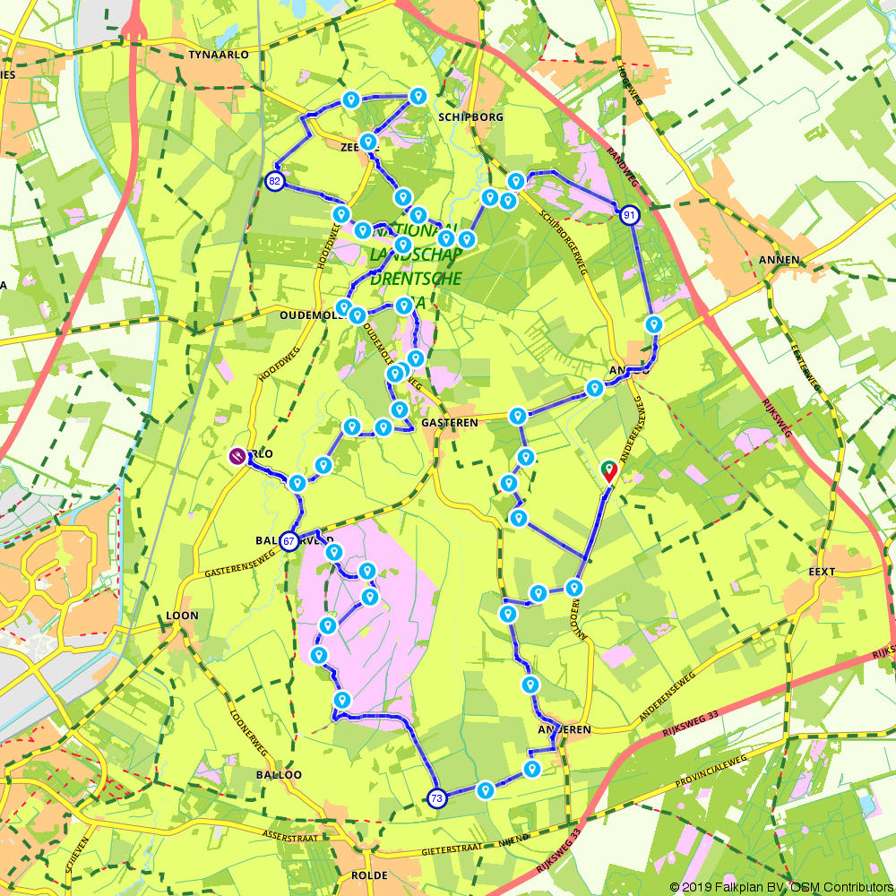 1161817 Rondje Anloo/ Nationaal Park Drentsche AA