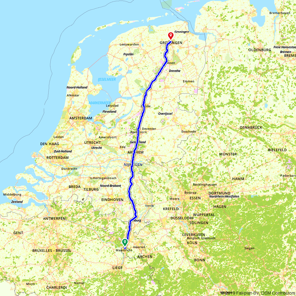 From Maastricht to Groningen - Maastricht - Cycling route | Route.nl