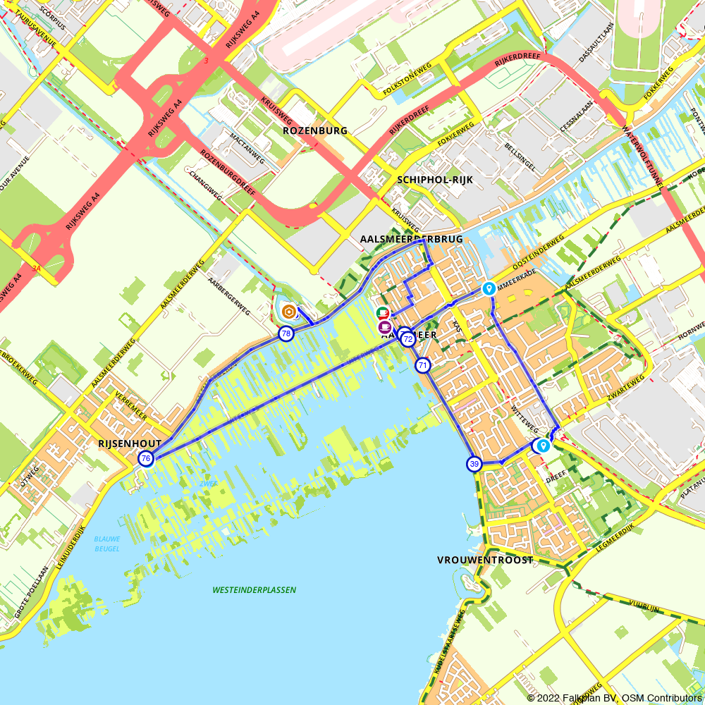 Figure-eight walk at the Westeinder Plassen - Aalsmeer - Hiking route ...