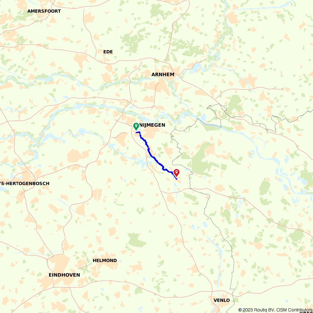Nijmegen-Gennep - Nijmegen - Cycling route | Route.nl