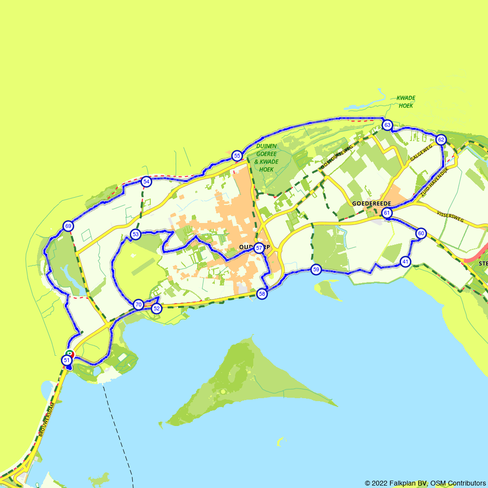 Rondje duinen, Goedereede en Ouddorp - Goeree-Overflakkee - Fietsroute ...