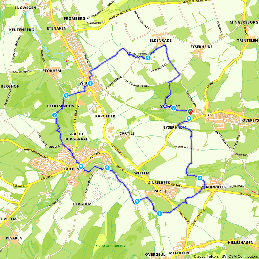 Walking from Eys through rolling Limburg - Gulpen-Wittem - Hiking route ...