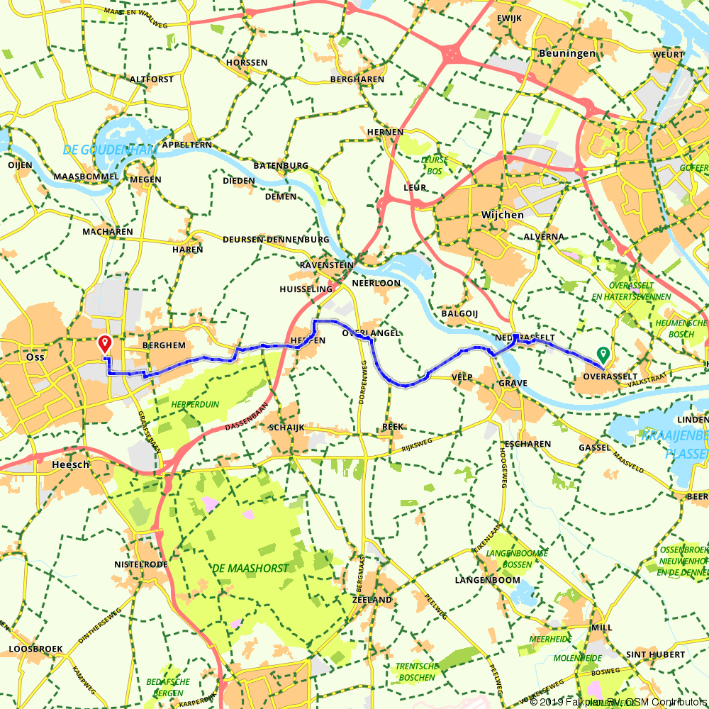overasselt oss - Heumen - Fietsroute | Route.nl