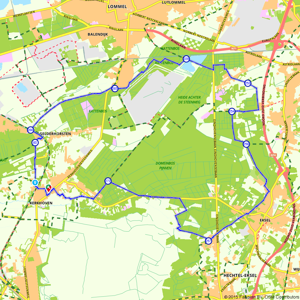 Lommel, Eksel and Overpelt - Lommel - Cycling route | Route.nl