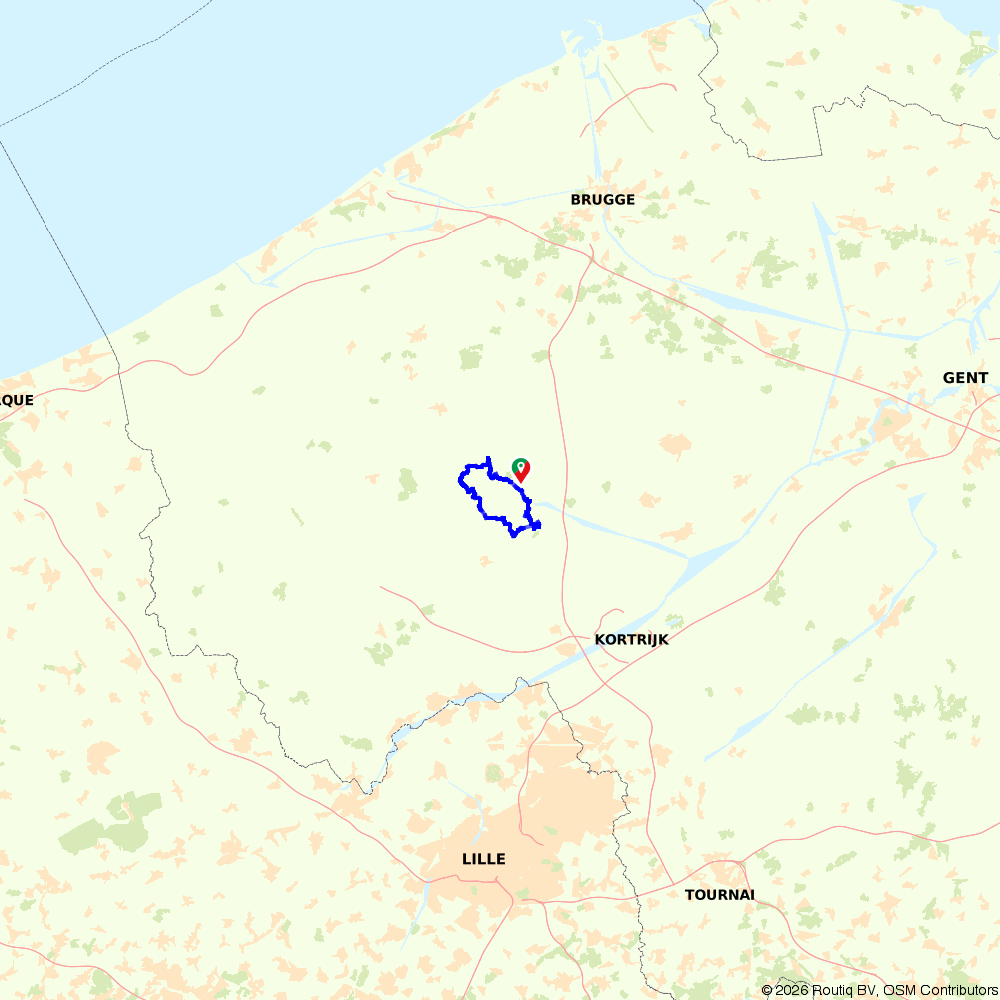Roeselare, Hooglede and Zilverberg - Roeselare - Cycling route | Route.nl