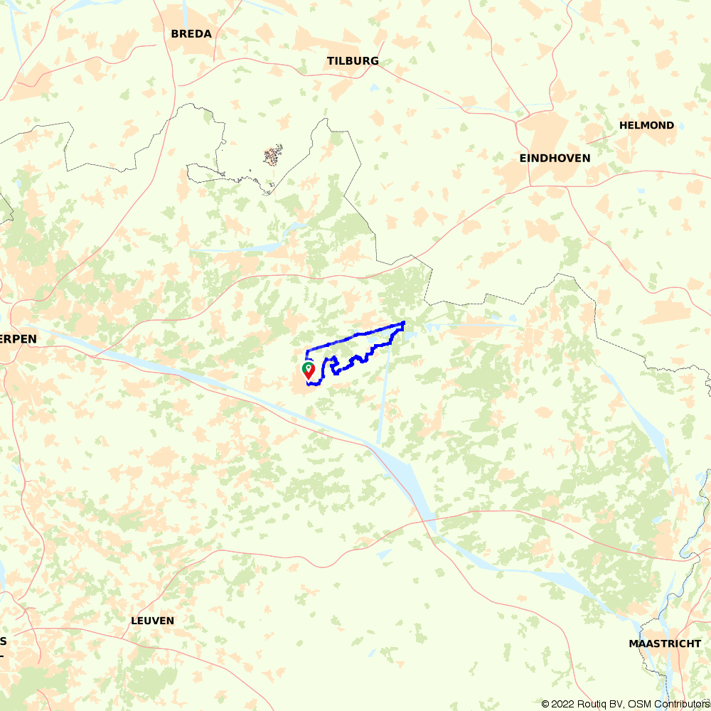 Yellow, Ginderbuiten and Rundsvoort - Geel - Cycling route | Route.nl