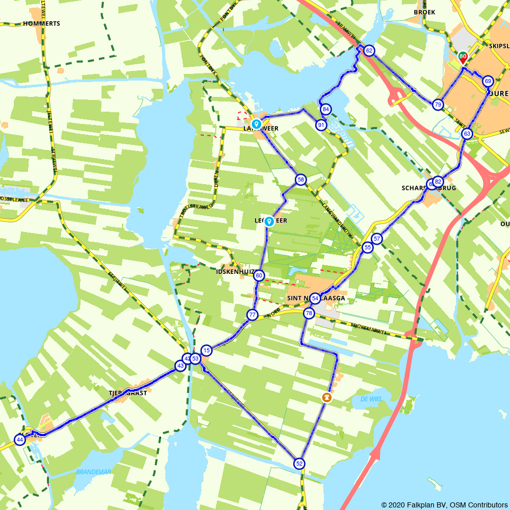 Joure: Vlecke, village and city - De Fryske Marren - Cycling route ...