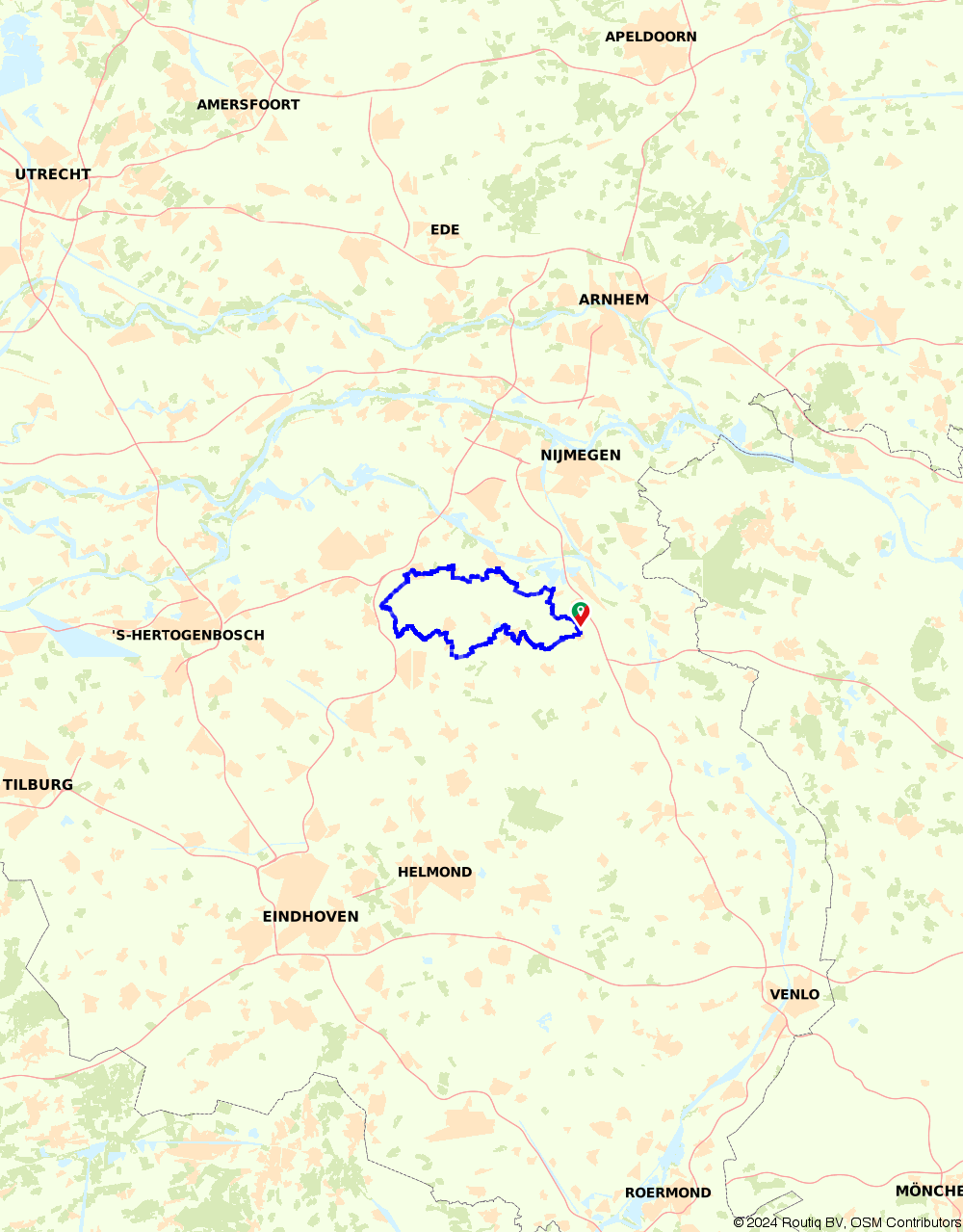 route Haps, Uden, Schaijk, Grave, Haps - Cuijk - Cycling route | Route.nl