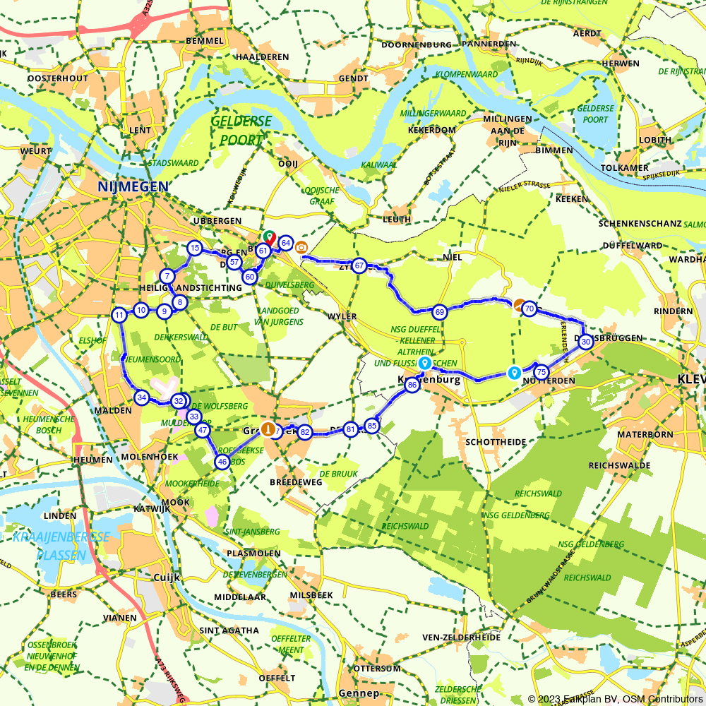 Cycling around Groesbeek - Berg en Dal - Cycling route | Route.nl