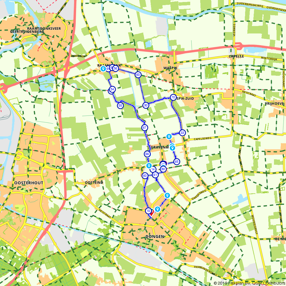 To Raamsdonk along the river Dongen - Dongen - Hiking route | Route.nl