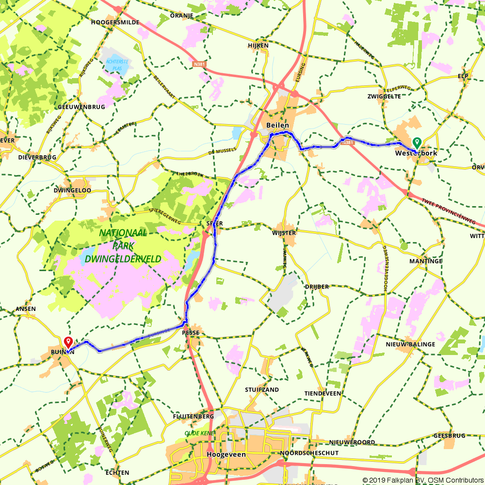 Westerbork to ruins - Midden-Drenthe - Cycling route | Route.nl