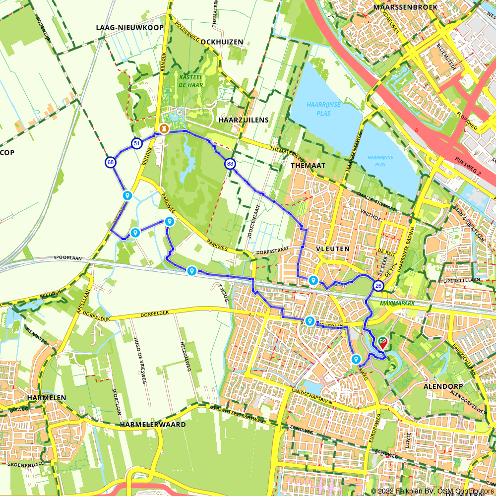 Tour of Vleuten and De Haar Castle - Utrecht - Hiking route | Route.nl