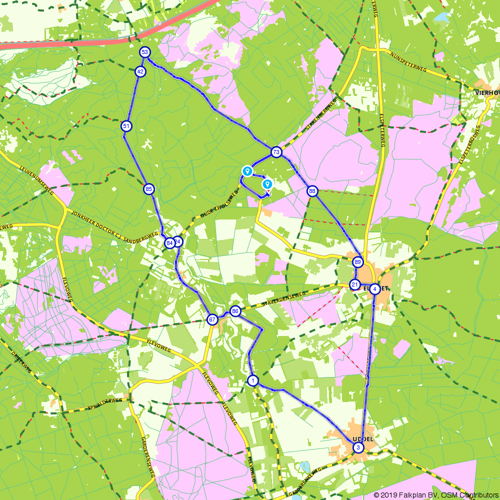 Round Elspeet 1 - Nunspeet - Cycling route | Route.nl