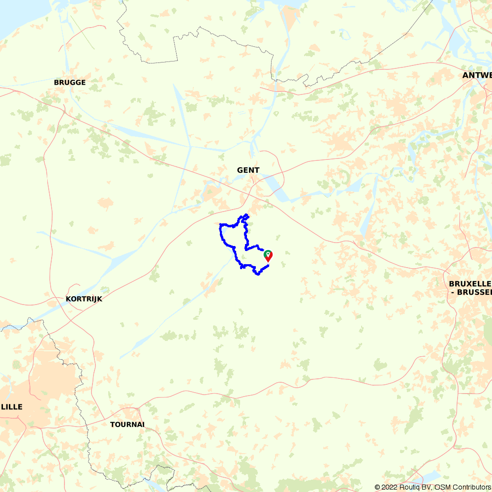 Velzeke, Gavere and Merelbeke - Zottegem - Cycling route | Route.nl