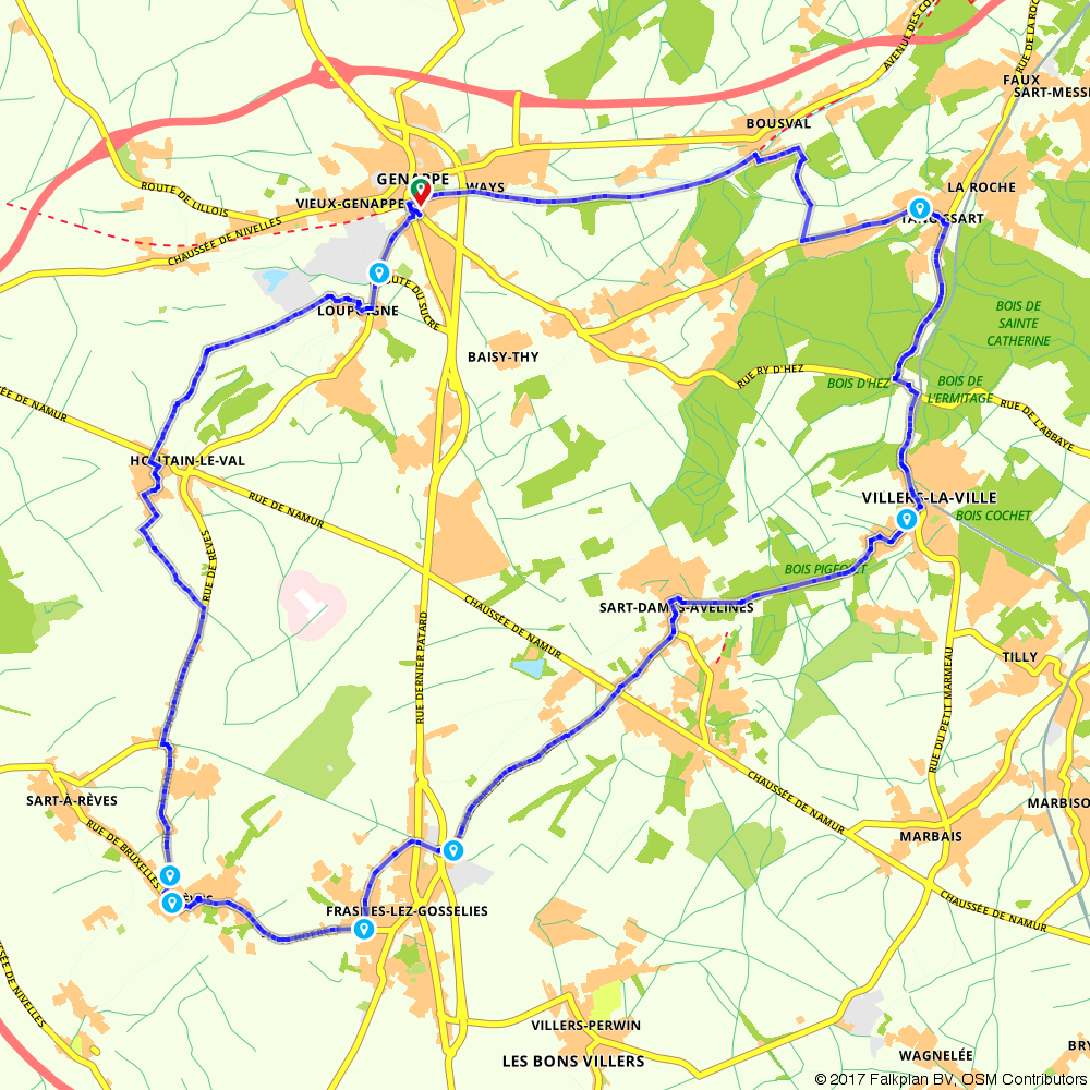 From Genappe to the abbey of Villers-la-Ville - Genappe - Cycling route ...