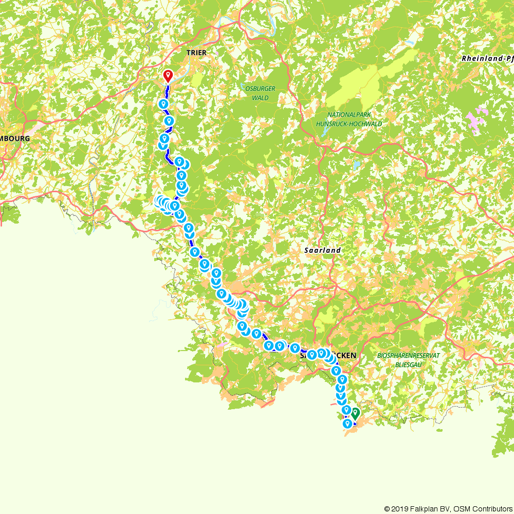 Saar Cycle Route From Saarbrücken to Trier - Sarreguemines - Cycling ...