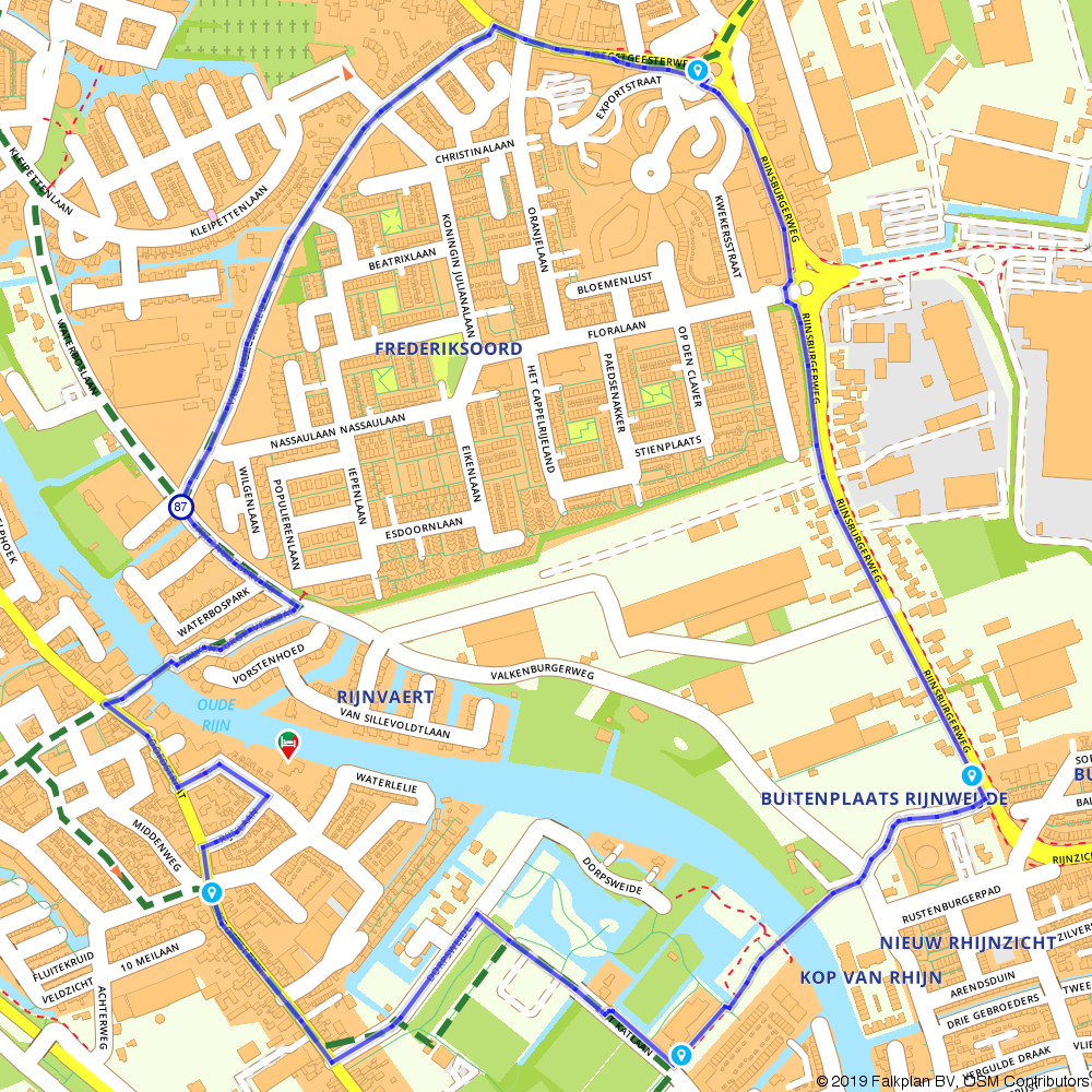 Walking in Valkenburg and Rijnsburg - Katwijk - Hiking route | Route.nl