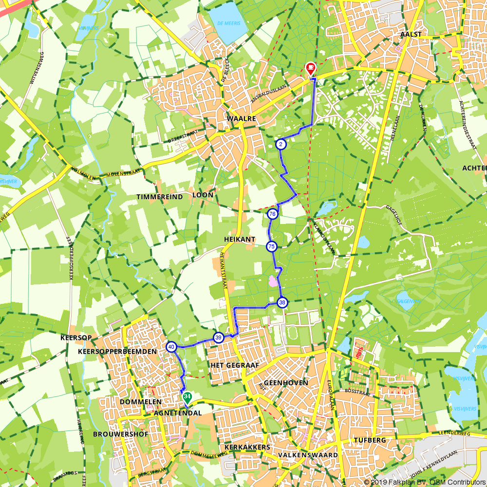 DommelenStationskoffiehuis - Valkenswaard - Hiking route | Route.nl