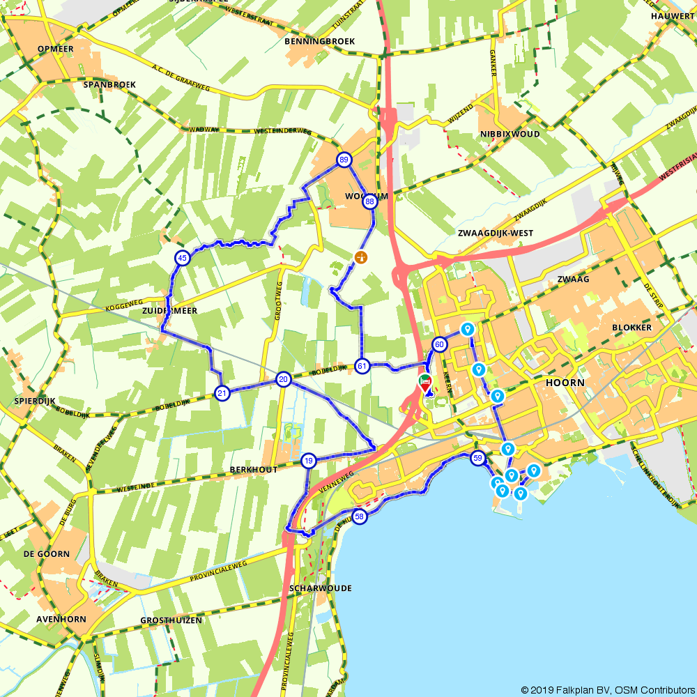 Hoorn, Zuidermeer and Wognum - Hoorn - Cycling route | Route.nl