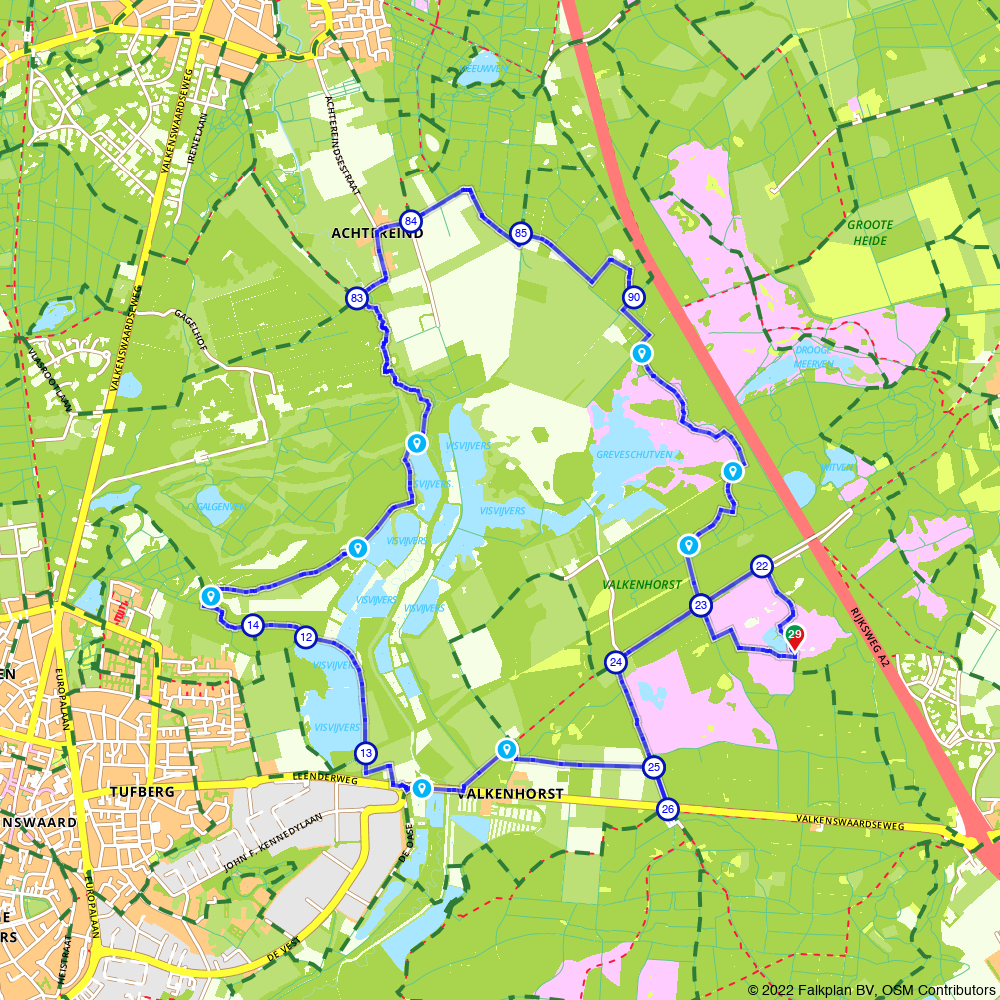 Tour of the bird paradise Valkenhorst - Heeze-Leende - Hiking route ...