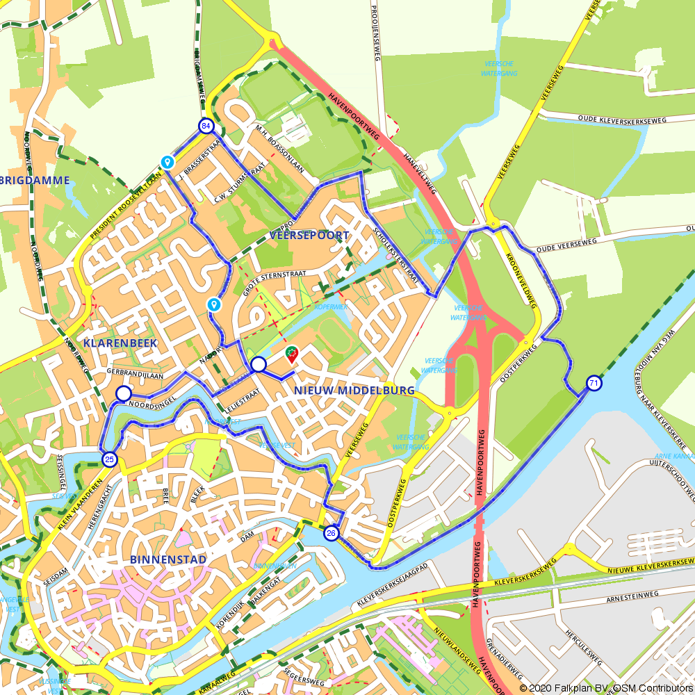Walking along the fortress of Middelburg - Middelburg - Hiking route ...