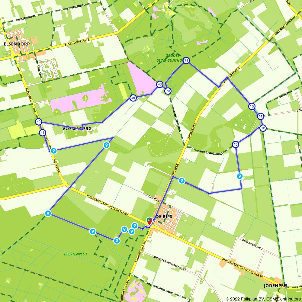 Circular walk around De Rips - Gemert-Bakel - Hiking route | Route.nl