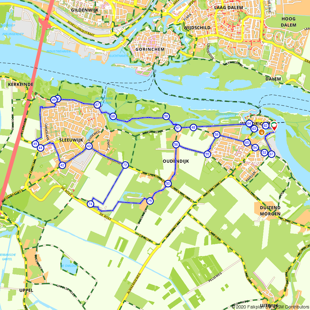 Walking route Woudrichem and Sleeuwijk - Altena - Hiking route | Route.nl