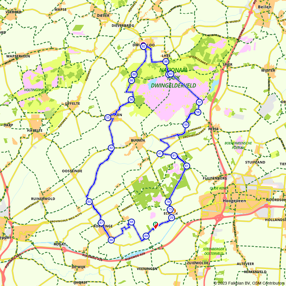 Tour of Dwingelderveld and Echten Castle - De Wolden - Cycling route ...