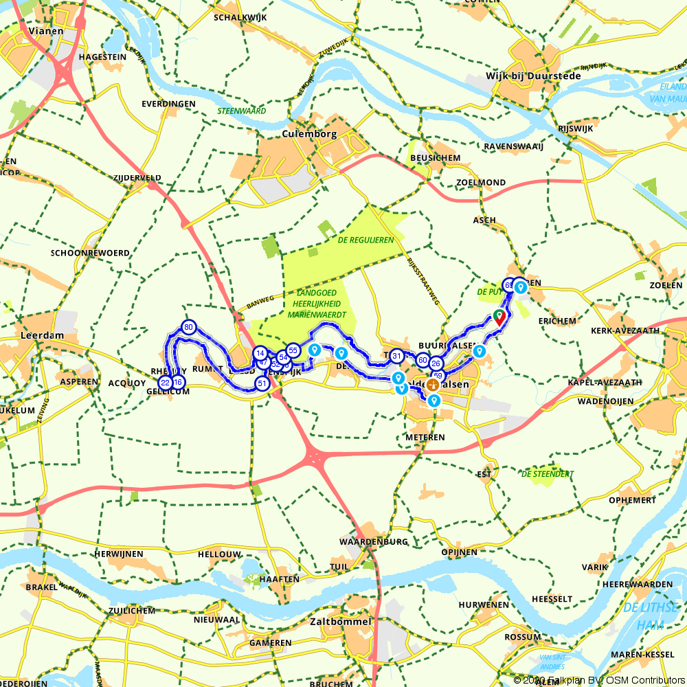 Along the Linge between Buren and Gellicum - Buren - Cycling route ...