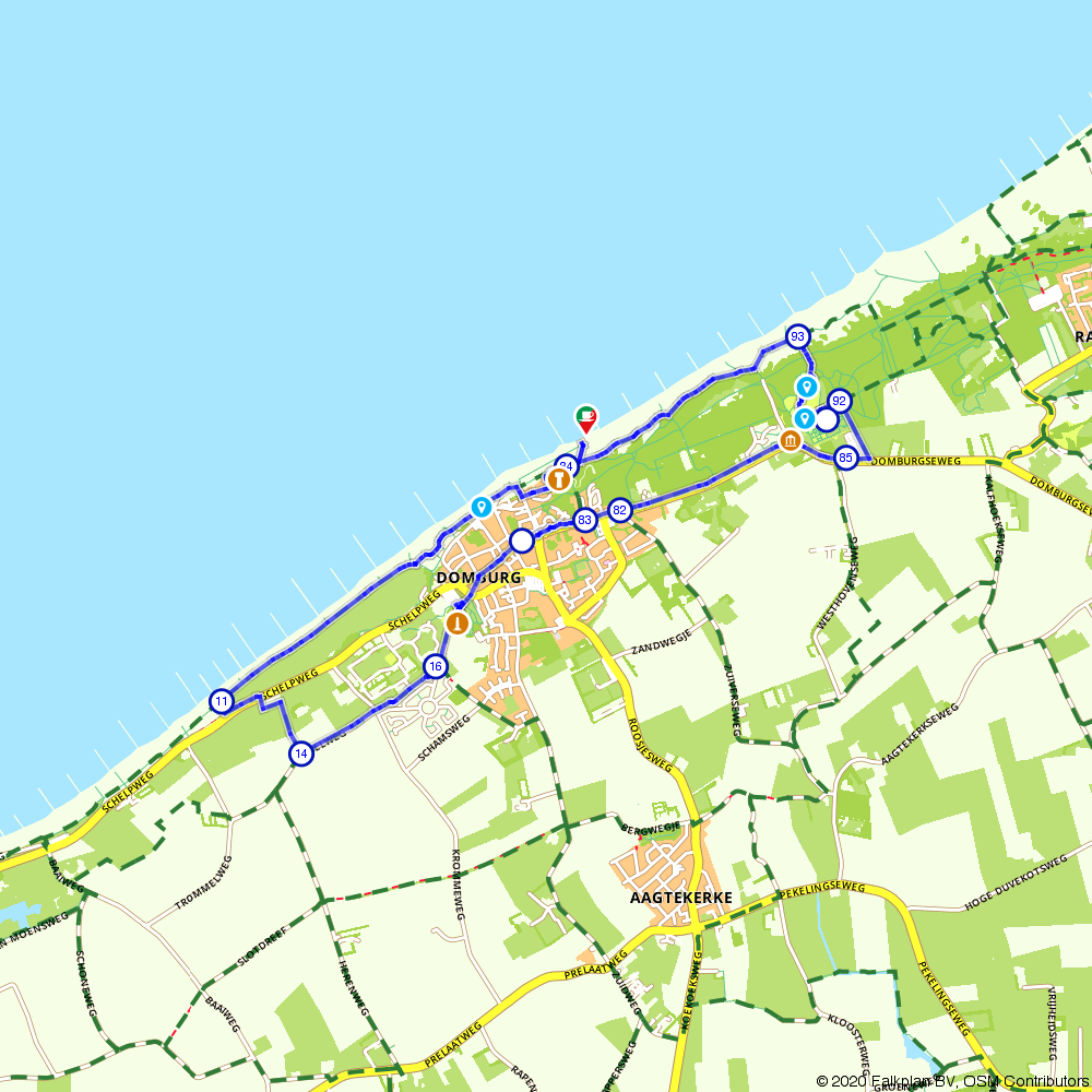 Around Domburg - Veere - Hiking route | Route.nl
